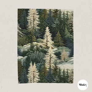 Pine Tree Decor Blanket Faux Embroidery Throw Blanket Woodland Decor ...