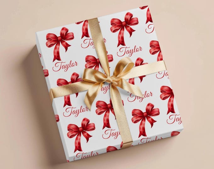 Script Wrapping Paper Customizable Name Christmas Wrapping Paper Roll ...