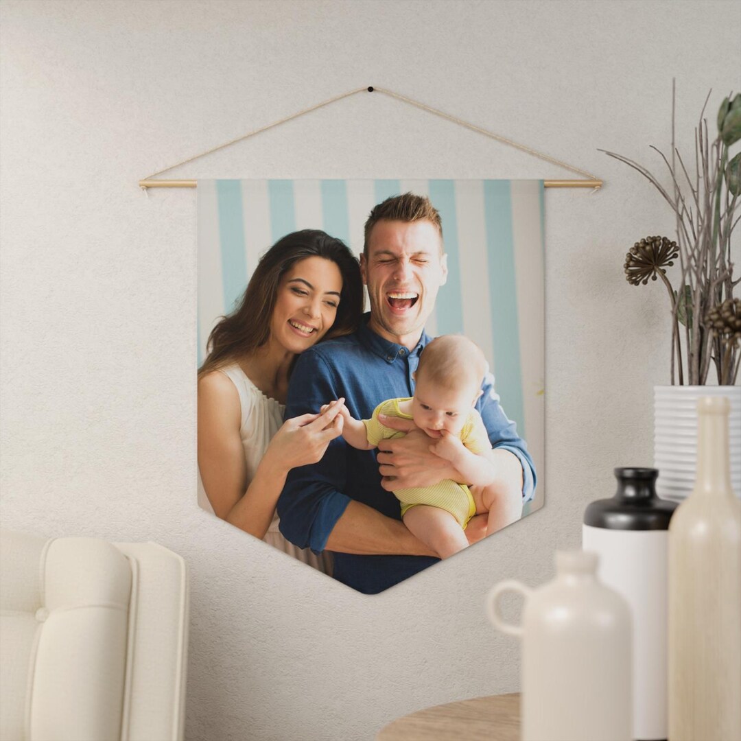 Family Portrait Gift Pennant Flag Family Personalized Gift Custom Wall ...