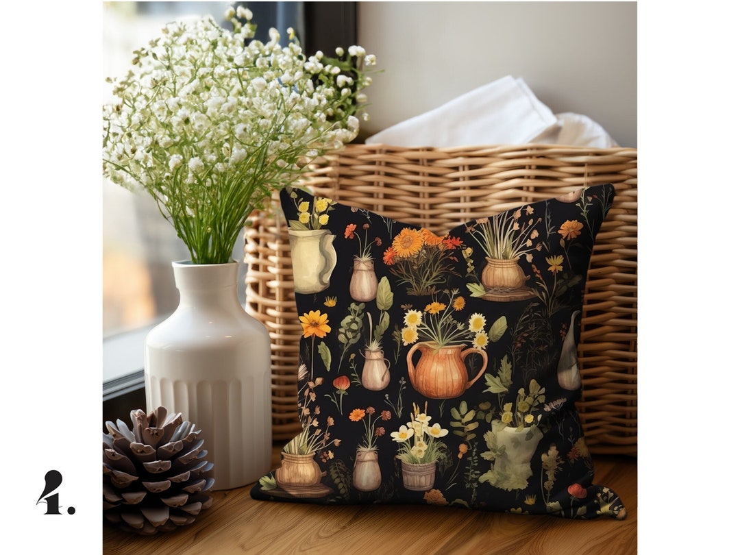 Cottagecore Flowers Pillow Cottagecore Decor Pillow 14x14 Botanical ...