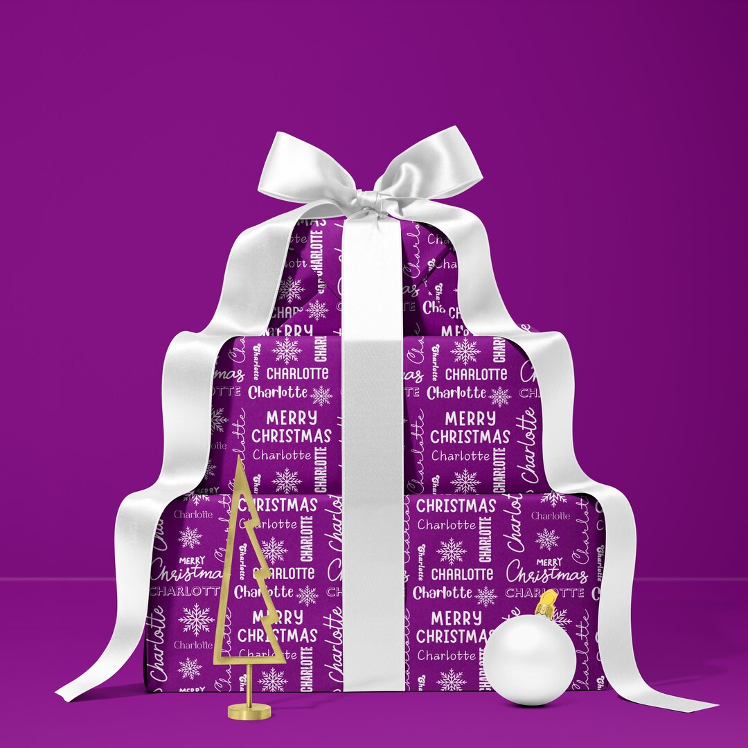 Name Christmas Wrapping Paper Personalized Christmas Gift Wrap Custom ...