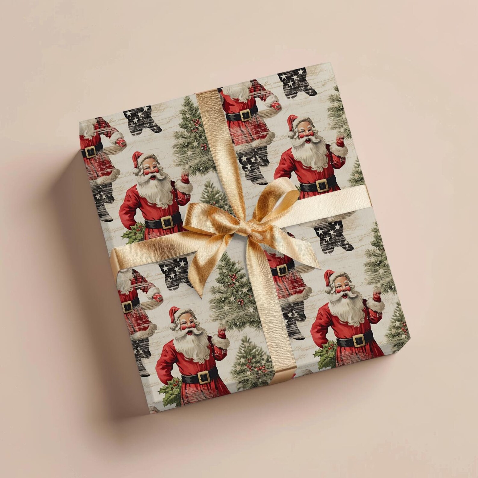 Vintage Christmas Gift Wrapping Paper Christmas Gift Wrap Christmas ...