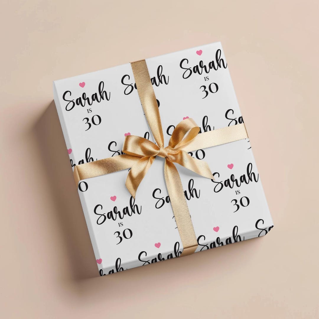 30th Birthday Wrapping Paper Custom Birthday Gift Wrapping Paper Custom ...