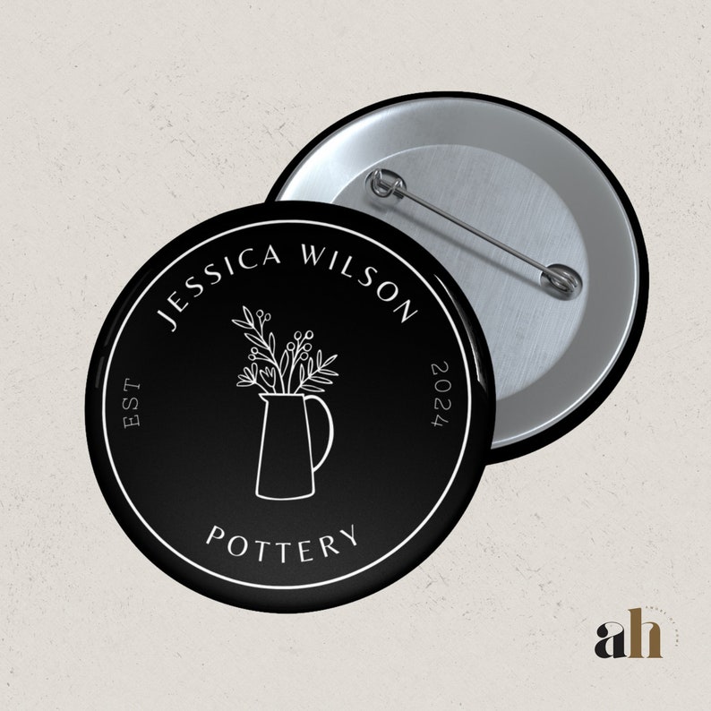 Custom Pin Button Business Logo Personalized Pin Button Custom Branding ...