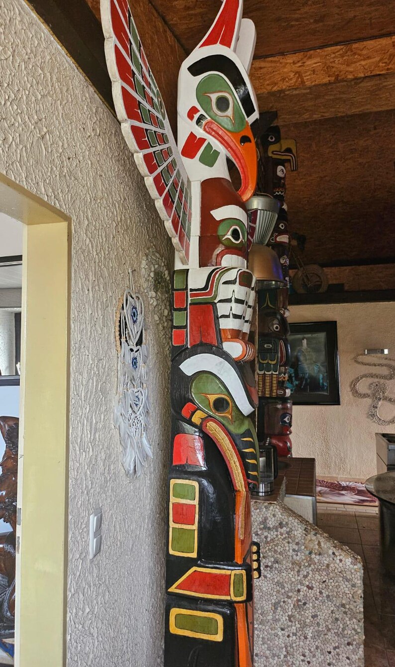 Totem Pole Wooden Height 3.00 Meters / 118,11 Inches Garden-home ...