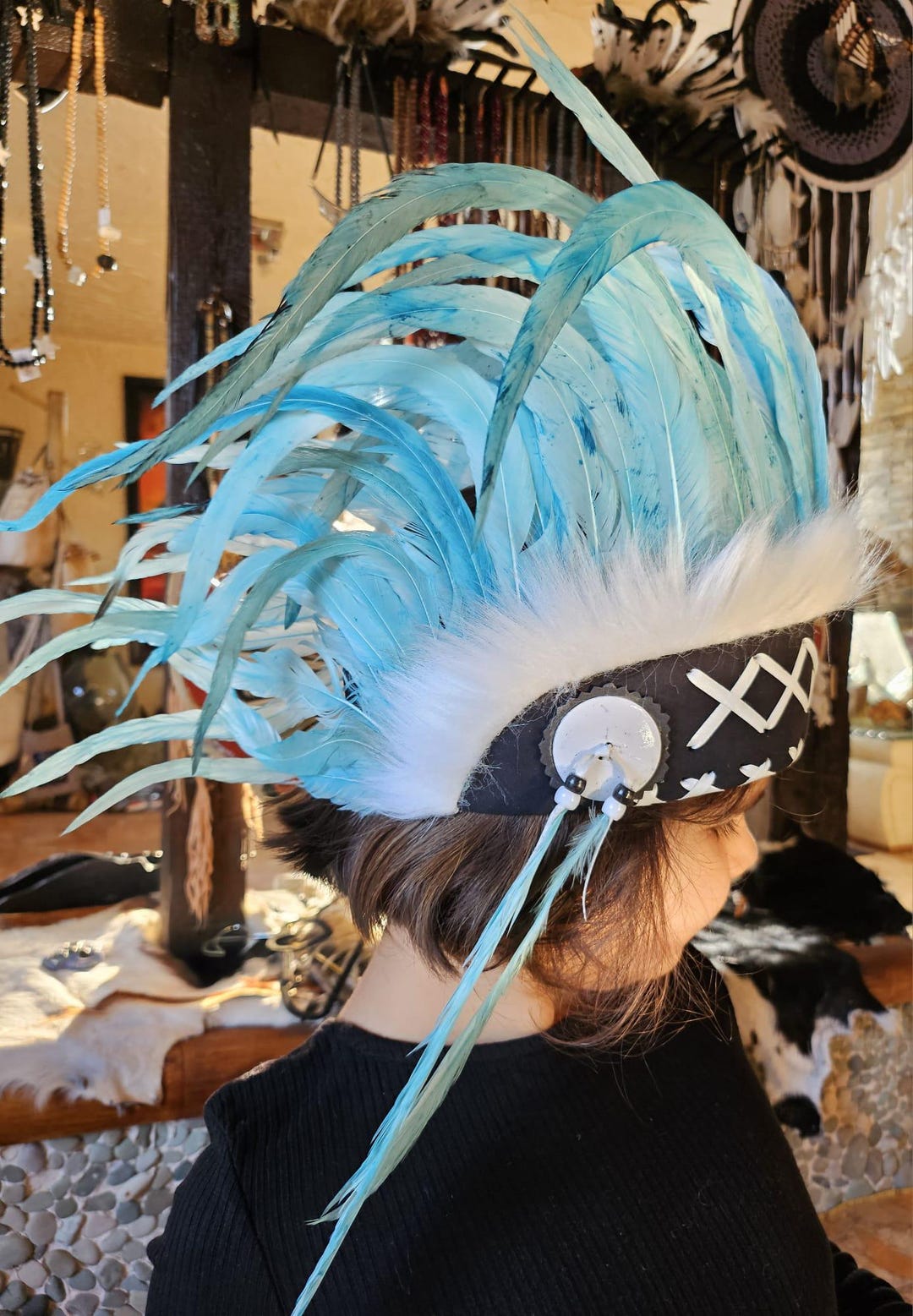 Indian Headdress, War Bonet Handmade Real Feather Headdress Warbonnet Fotoshooting-decoration ...