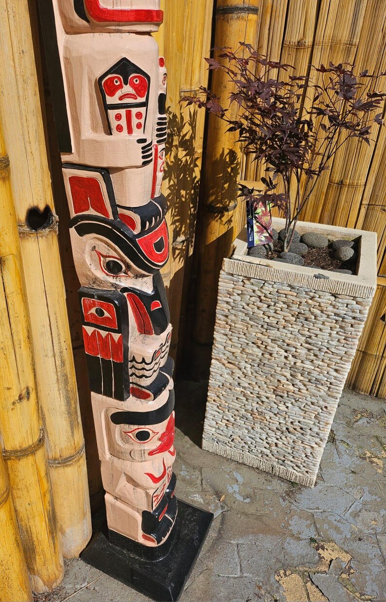 Totem Pole Wood by Jerome Collection Indian Totem Height 2,00 Meters 78 ...