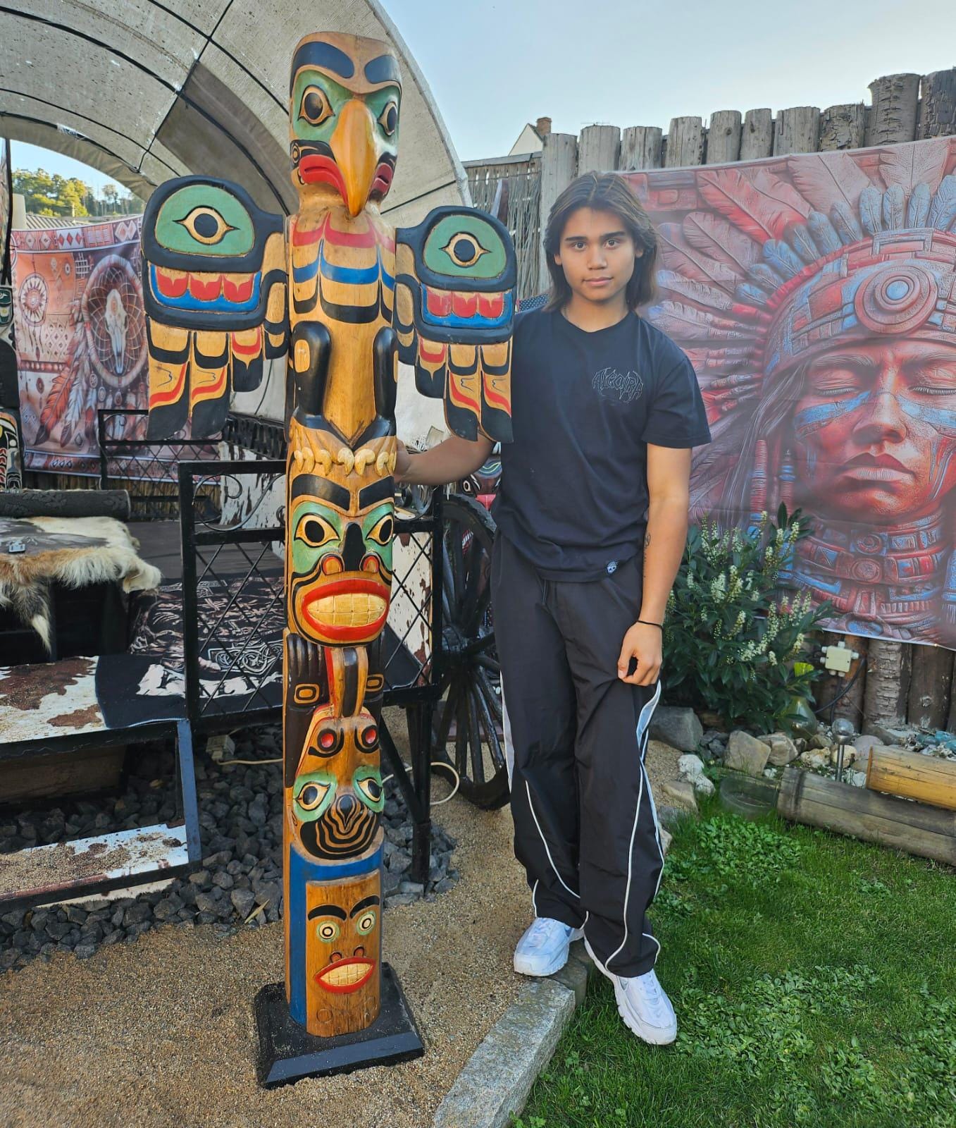 Totem Pole Wood by Jerome Collection Indian Totem Height 2,00 Meters 78 ...