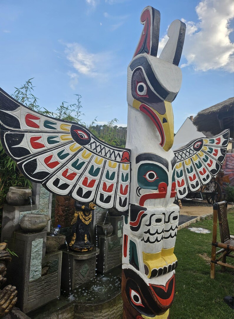 Totem Pole Wood Height 2,00 Meters 78,74 Inches Totempole Albesia Wood ...