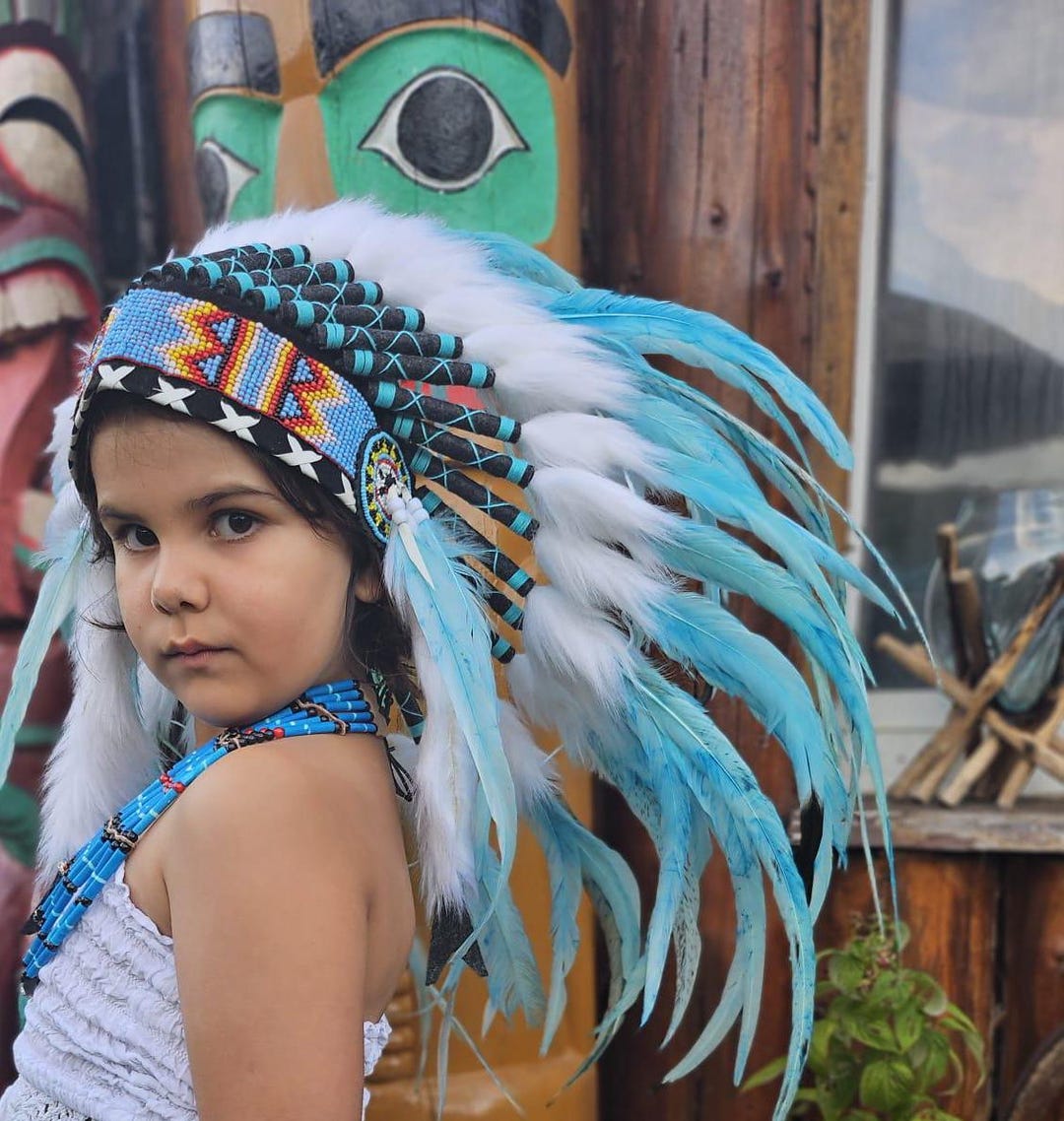 Indian Headdress, War Bonet Handmade Real Feather Headdress Warbonnet Fotoshooting-decoration ...