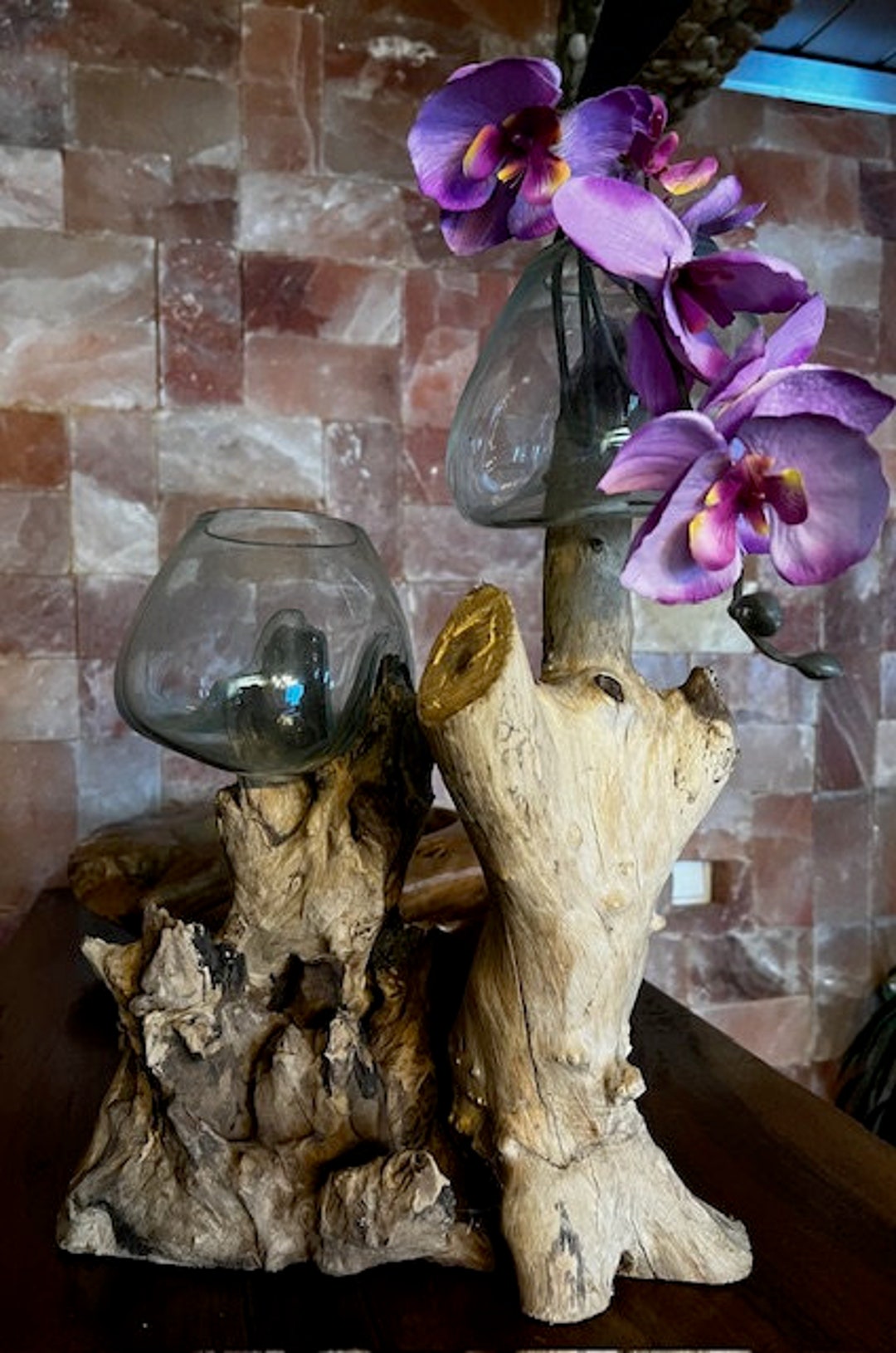 Root Wood Glass Vase Decorative Glass Height 45.5 Cm Sweets Liqva Vase ...