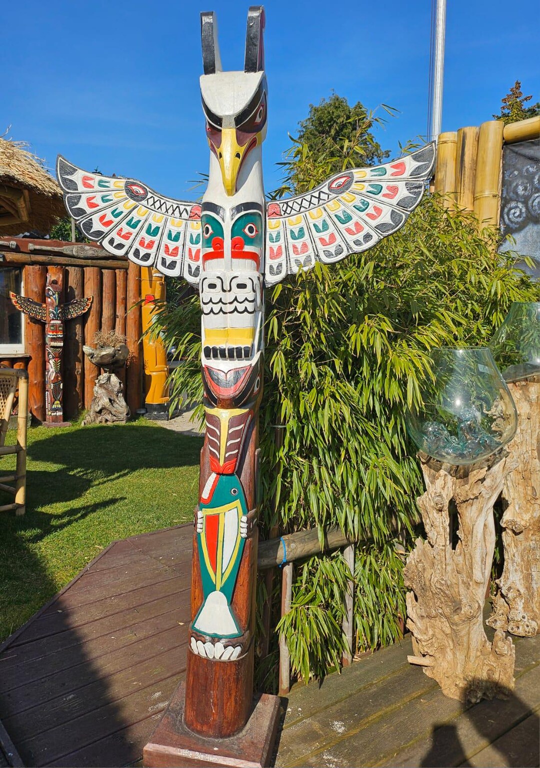 Totem Pole Wood Height 2,00 Meters 78,74 Inches Totempole Albesia Wood ...