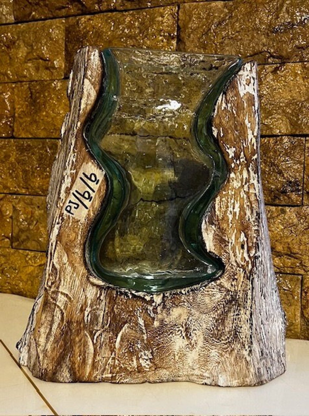 Root Wood Glass Vase Decorative Glass 34.5 Cm Candy Liqva Vase Unique ...