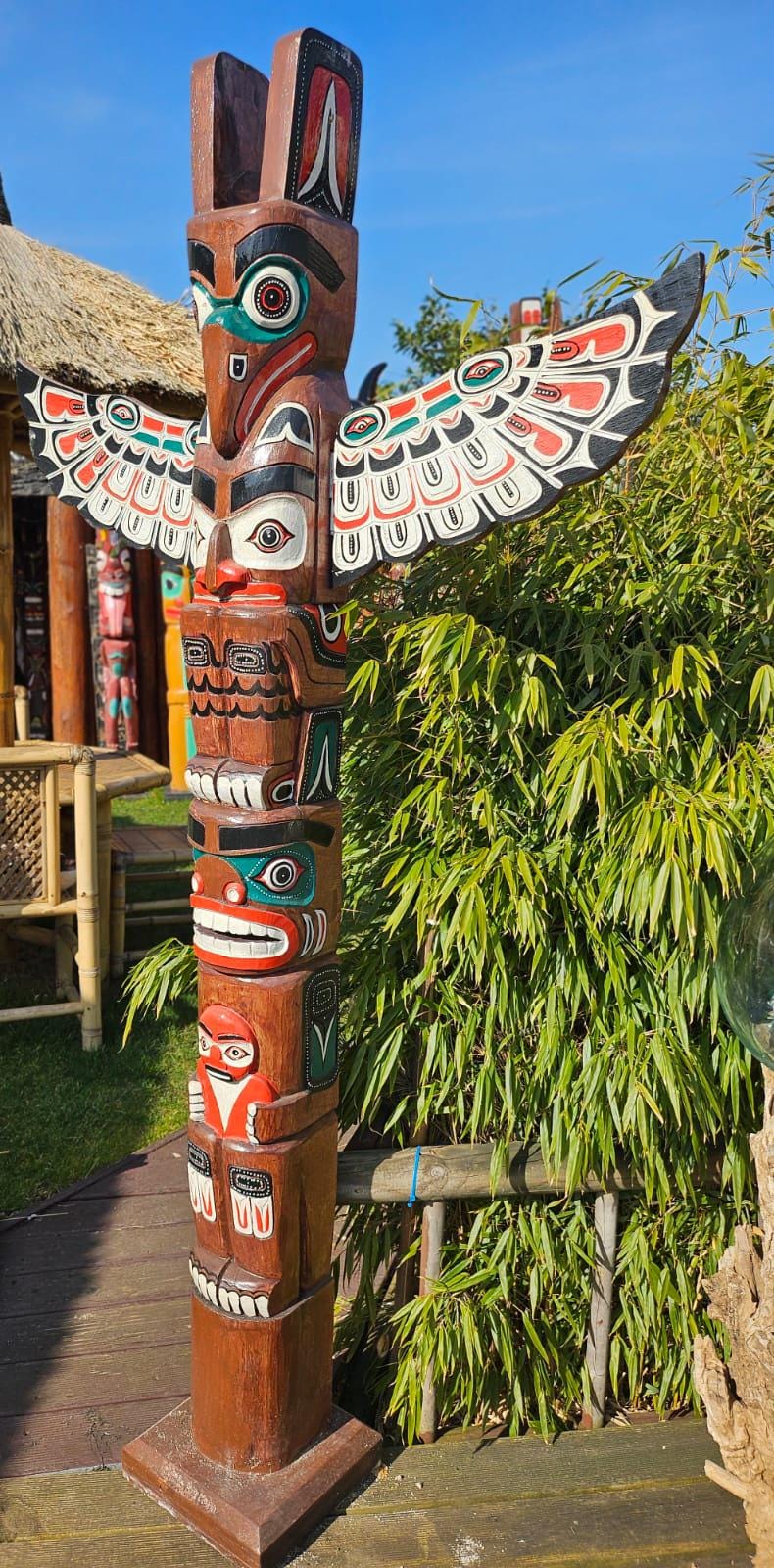 Totem Pole Wood Height 2,00 Meters 78,74 Inches Totempole Albesia Wood ...