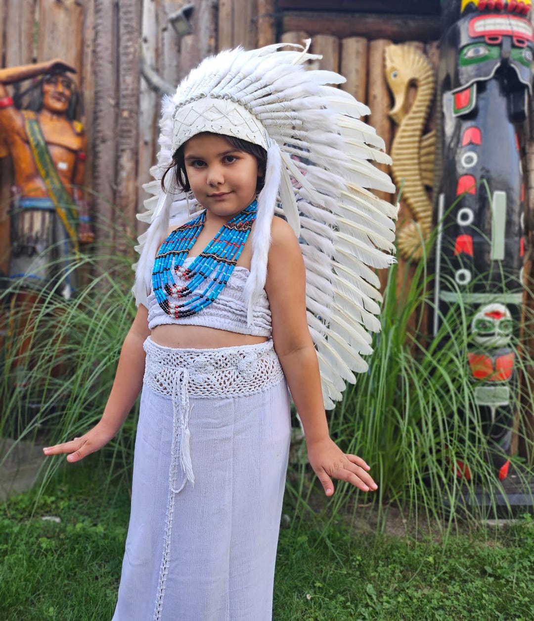 Indian Headdress, War Bonet Handmade Real Feather Headdress Warbonnet Fotoshooting-decoration ...