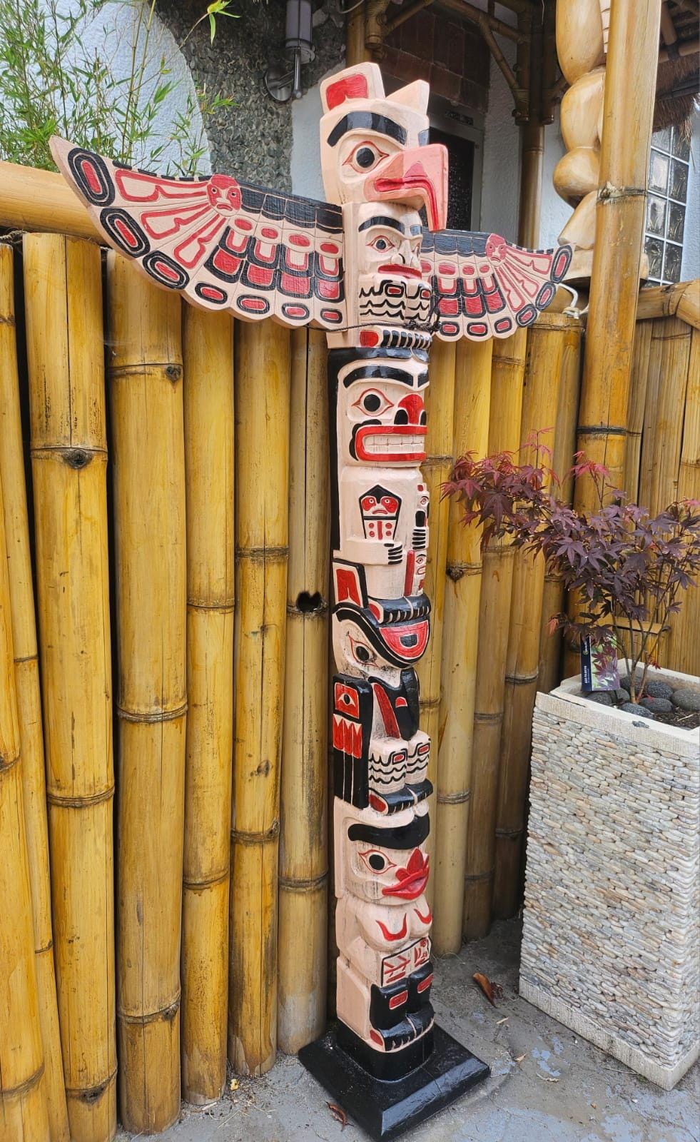 Totem Pole Wood by Jerome Collection Indian Totem Height 2,00 Meters 78 ...