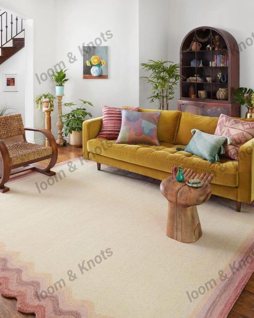 Scalloped Hand Hooked Tufted Rug Luxurious 8x10 & 9x12 Wool Area Rug ...