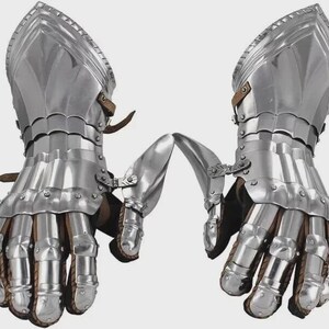 Medieval Gauntlet Pair Accents Knight Crusader Armor Steel Gauntlet ...