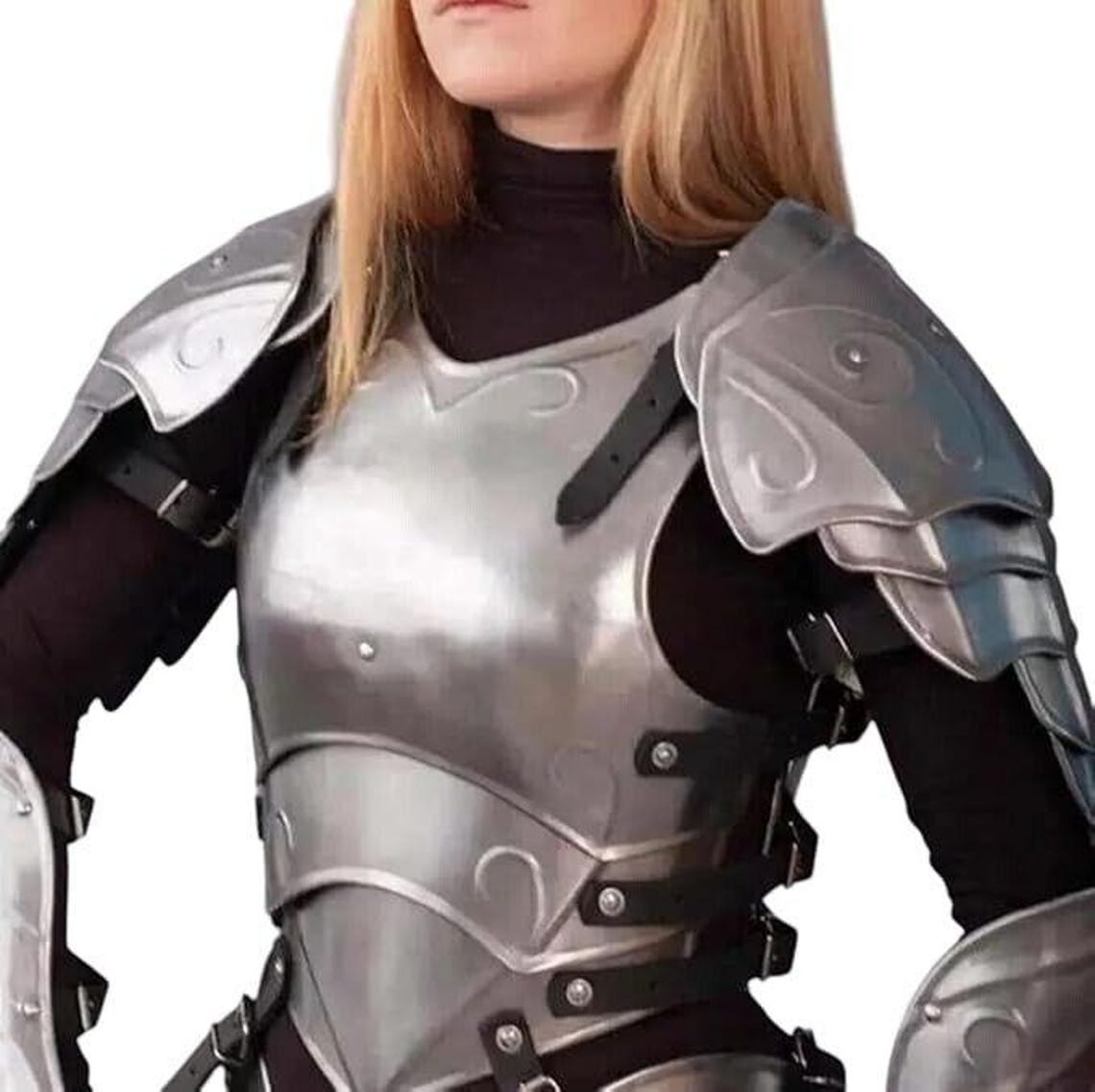 Medieval Armor Female Fantasy Steel Armor Lady Cuirass Silver Dress ...