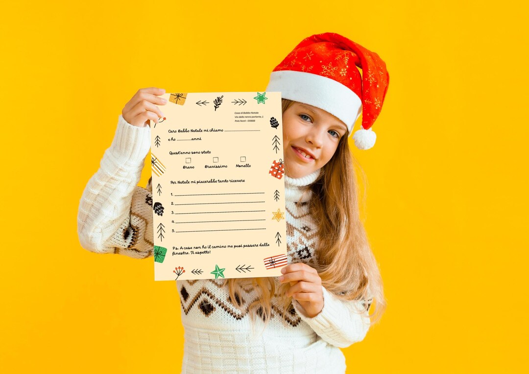 Lettera per Babbo Natale, Letterina Di Natale, Caro Babbo Natale, Set 3 ...