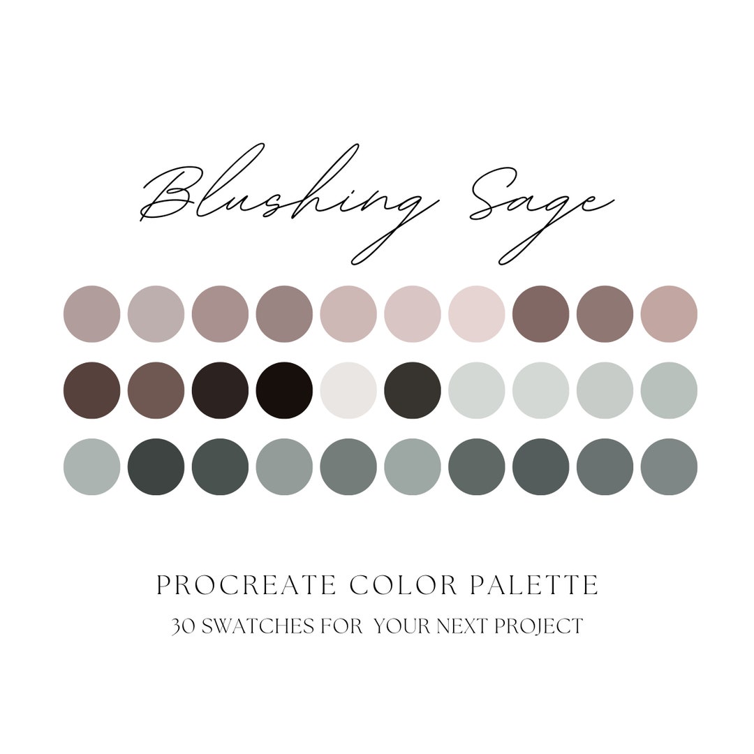 Blushing Sage Procreate Color Swatches For Digital Art Illustrations