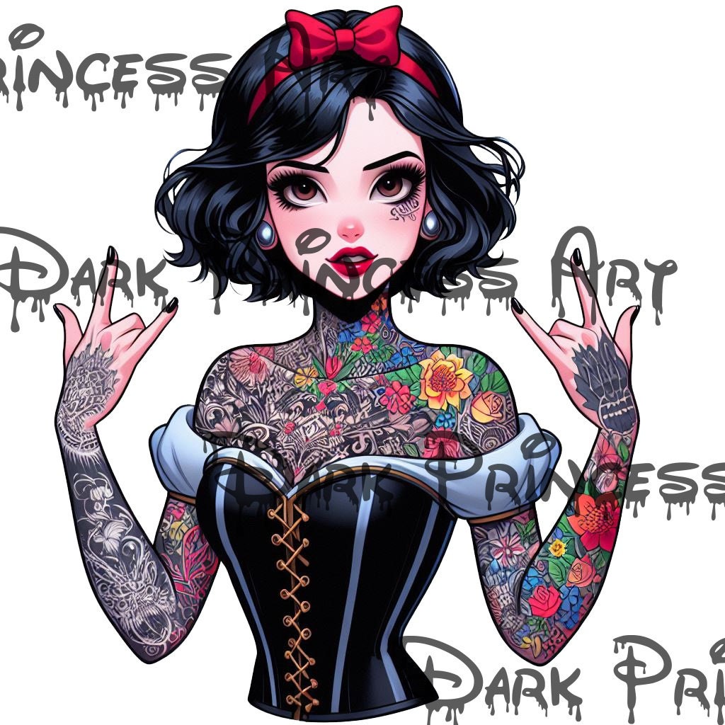 SNOW WHITE Watercolor Princess CLIPART Bundle Digital Download Gothic ...