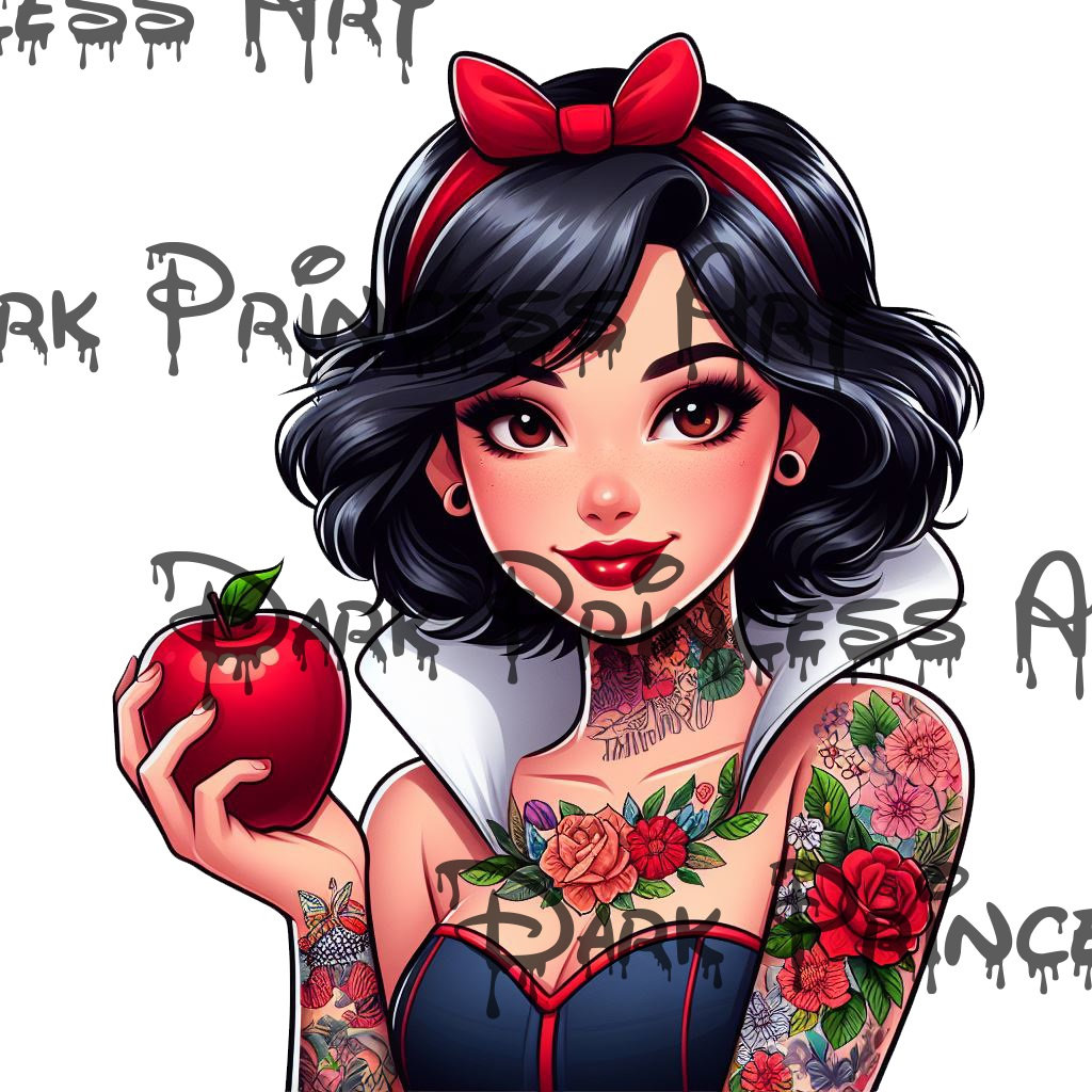 SNOW WHITE Watercolor Princess CLIPART Bundle Digital Download Gothic ...