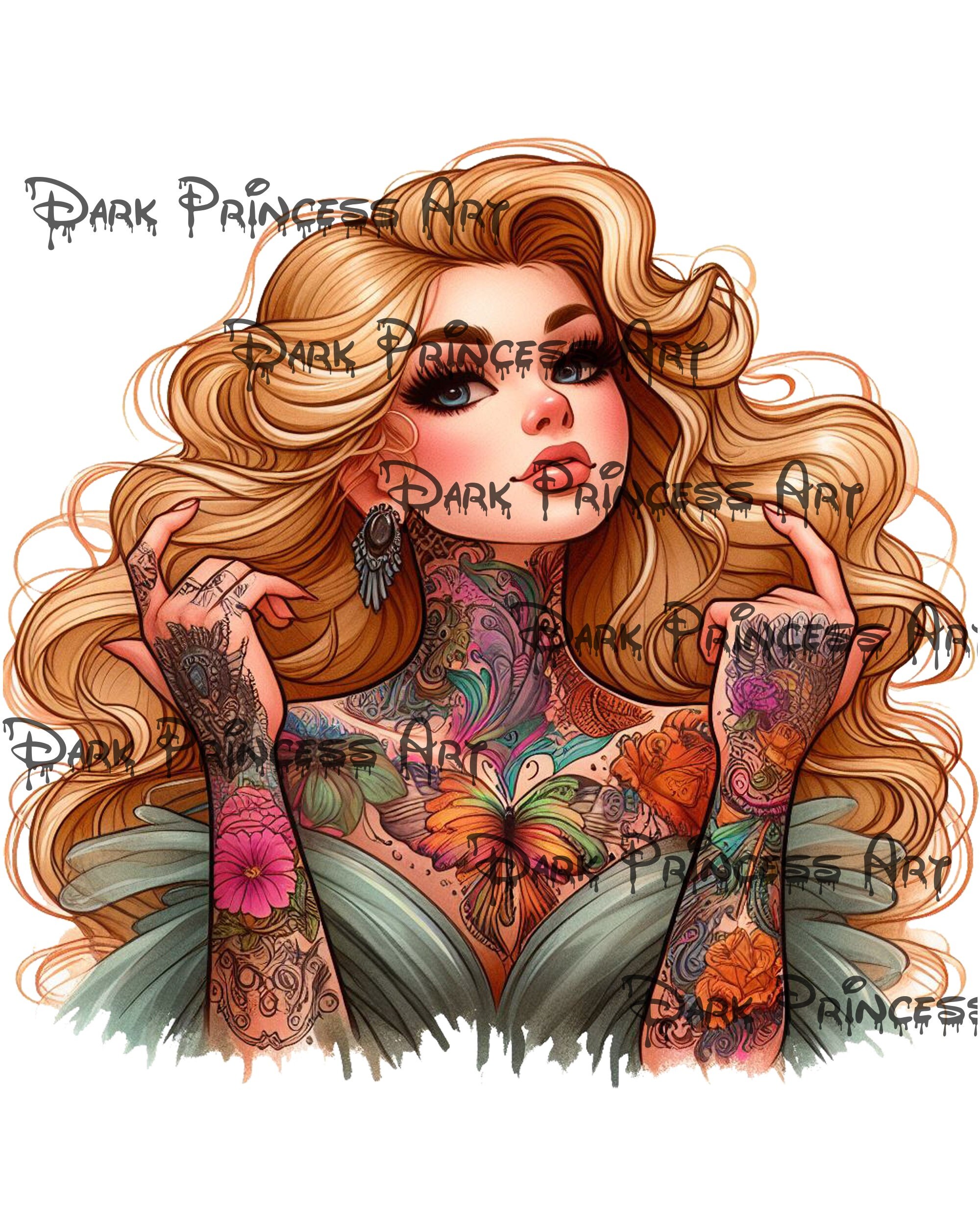 Cinderella Dark Princess Clipart PNG • Gothic Tattoo Style Girl ...