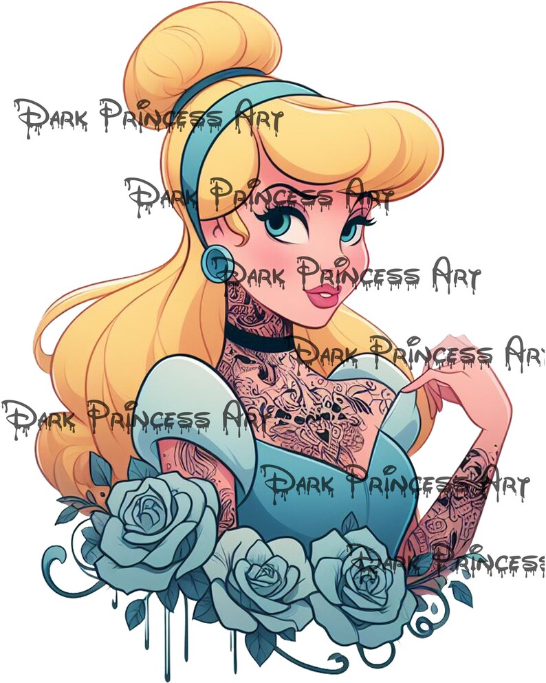 Cinderella Dark Princess Clipart PNG • Gothic Tattoo Style Girl ...