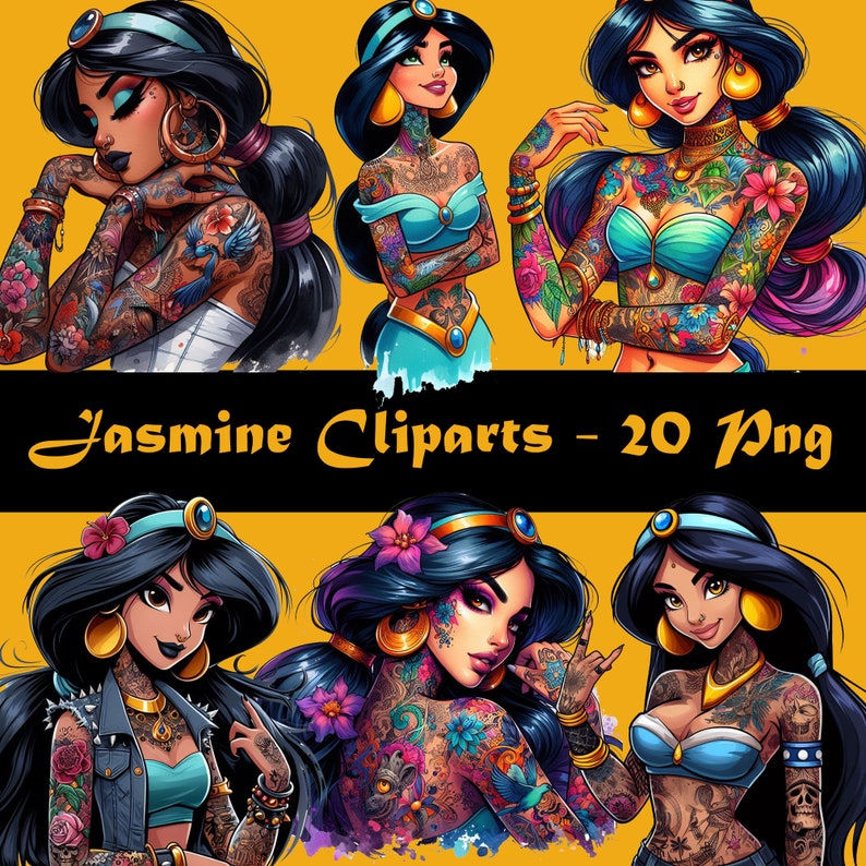 JASMINE ROCKSTAR CLIPARTS Bundle High-res Rebel Rock Princess Graphics ...