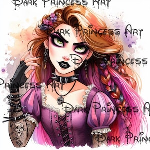 Gothic Princess Cliparts, Ariel, Alice, Belle, Cinderella, Jasmine ...