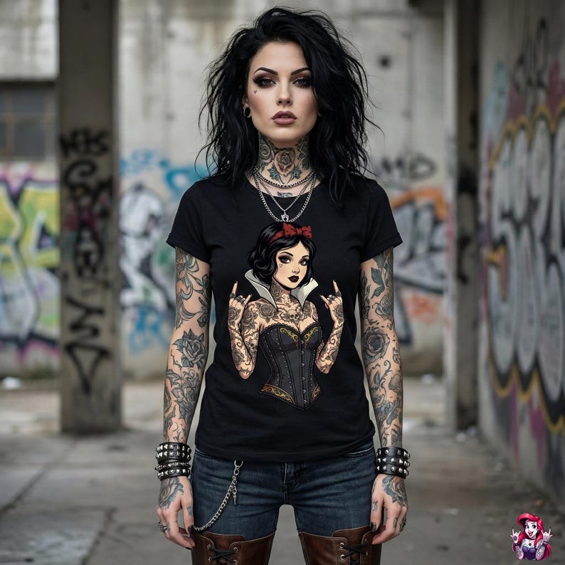 Badass Tattooed Princess PNG, Snow White Clipart, Edgy Alternative ...