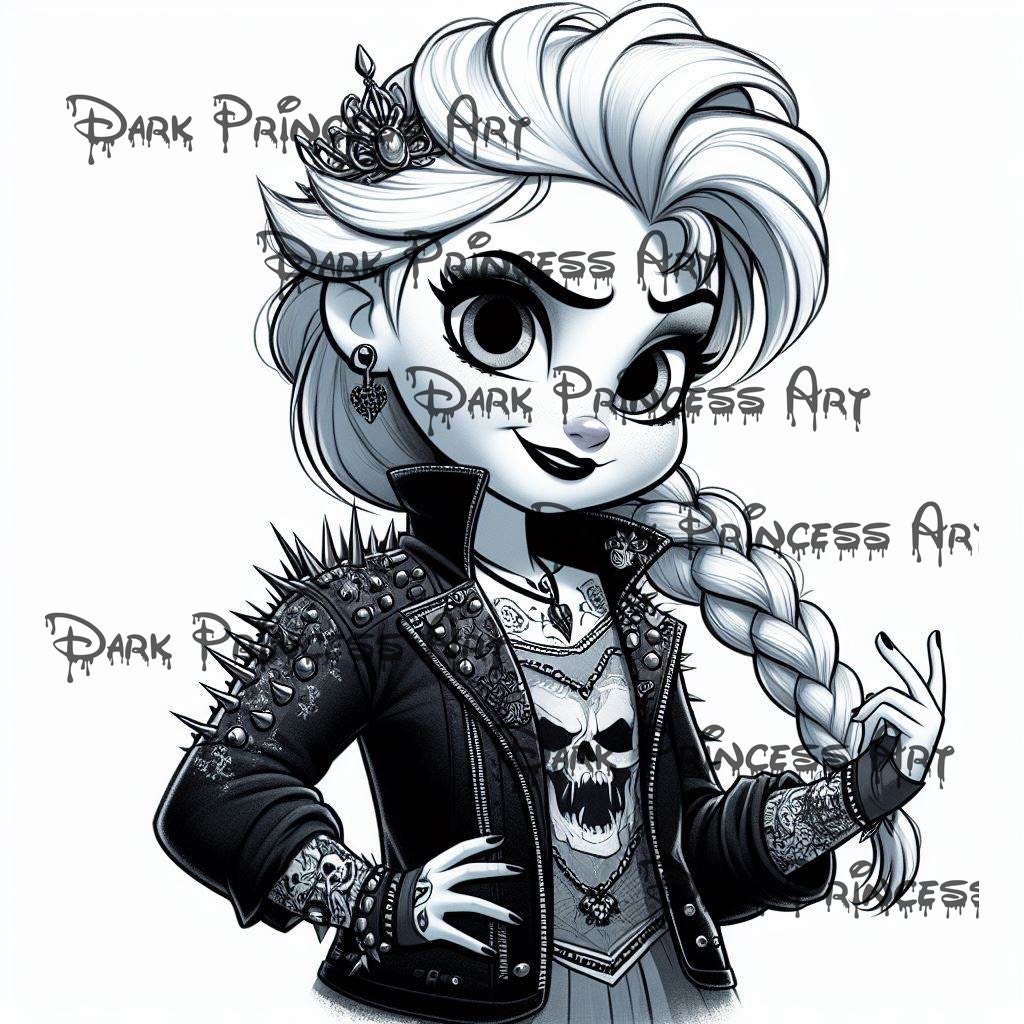Elsa Clipart PNG, Princess Clipart, Frozen, Disney Princess, Rock, Punk ...