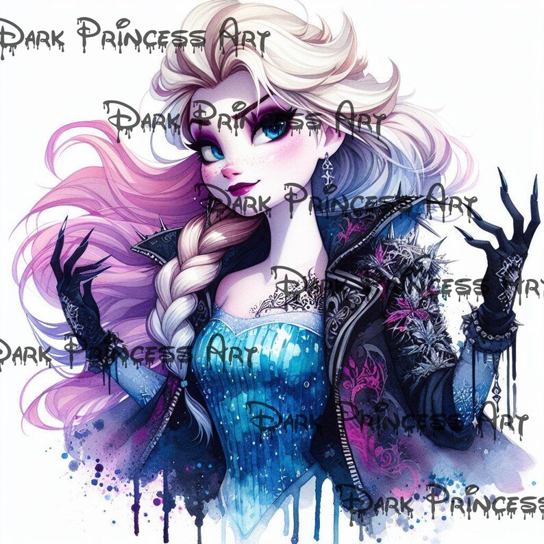 Elsa Clipart PNG, Princess Clipart, Frozen, Disney Princess, Rock, Punk ...