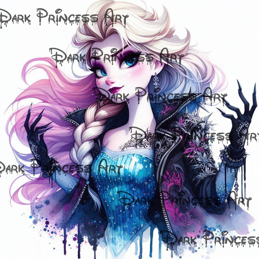 Elsa Clipart PNG, Princess Clipart, Frozen, Disney Princess, Rock, Punk ...