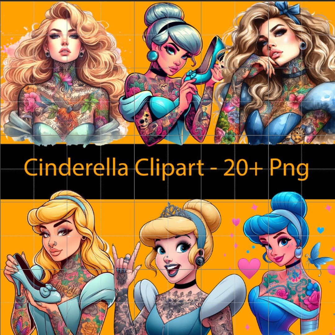 Cinderella Dark Princess Clipart PNG • Gothic Tattoo Style Girl ...