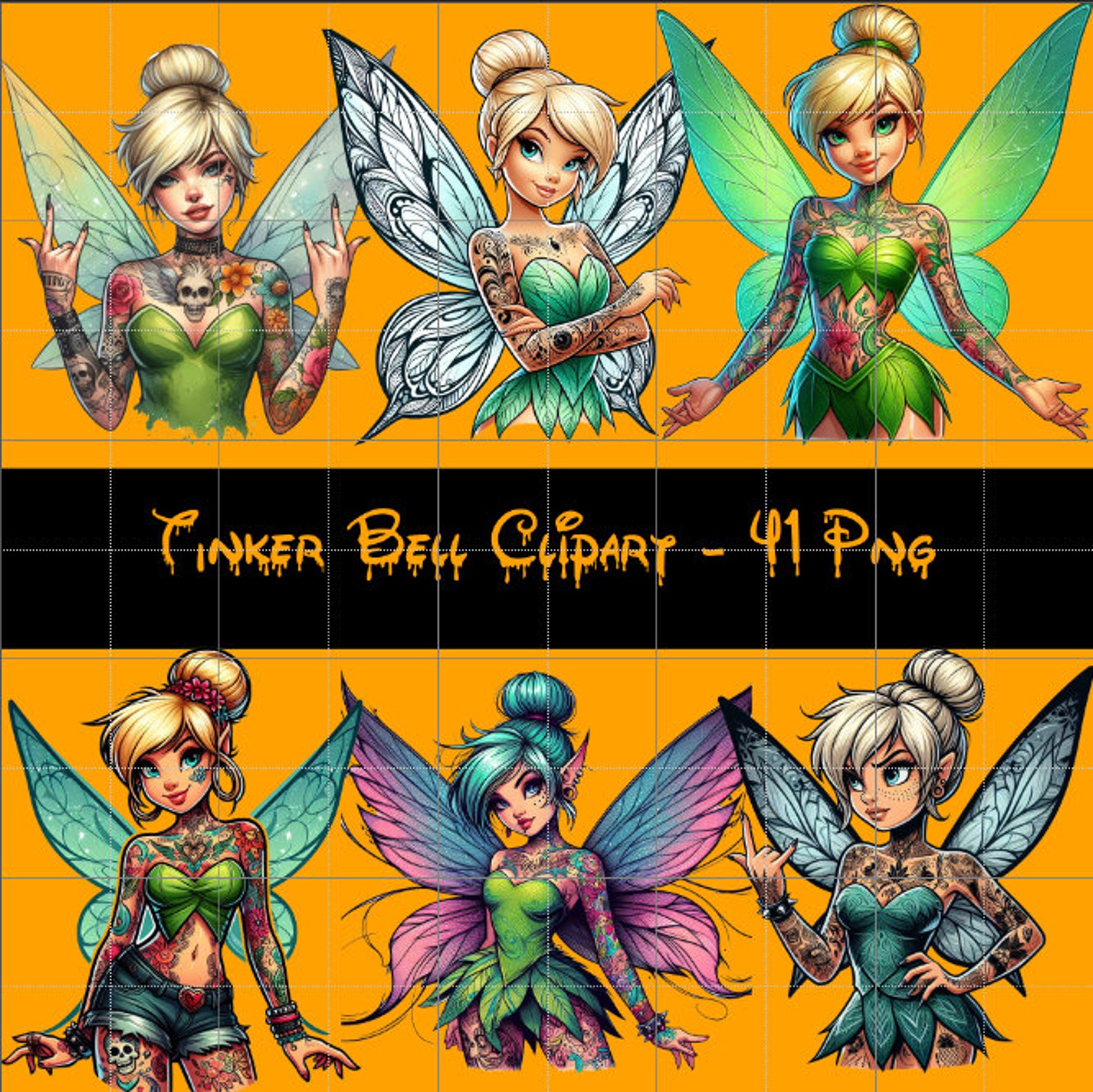 Digital Watercolor TINKERBELL CLIPART BUNDLE Perfect Gift for Animation ...