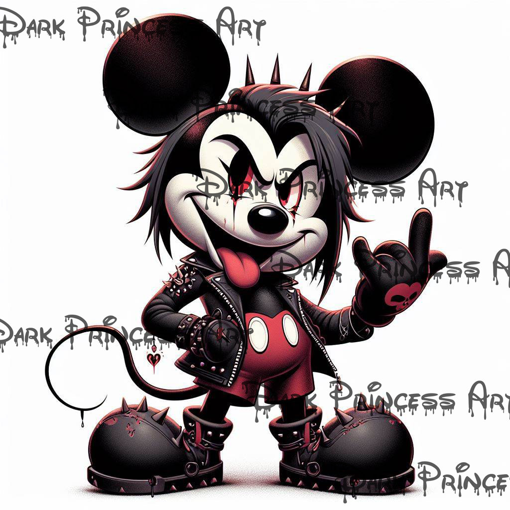 Dark Mickey Clipart PNG, Disney Clipart, Mickey Mouse Gothic, Rock ...