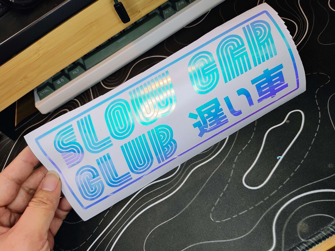 Slow Car Club Holographic Decal - Etsy