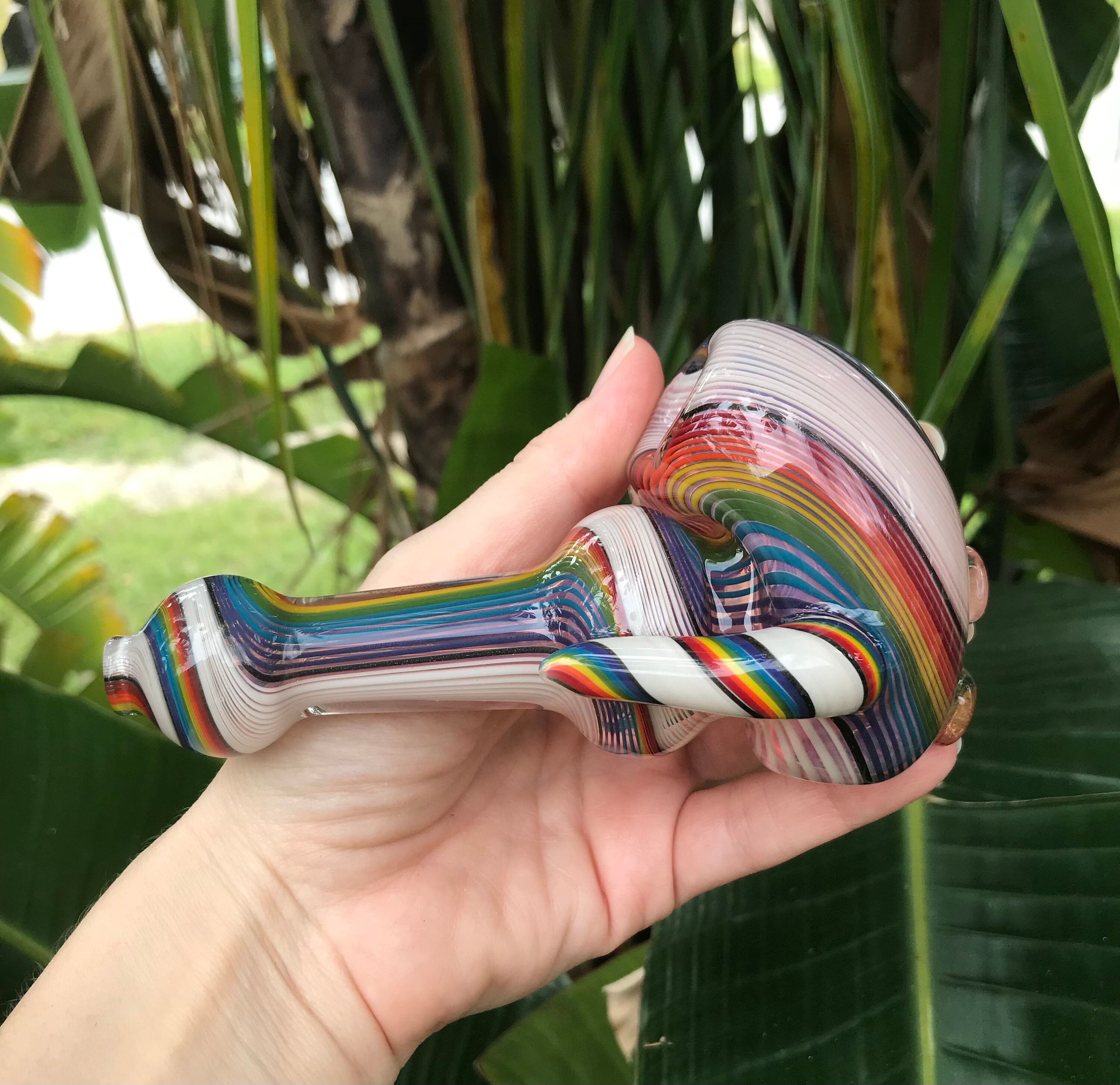 Rainbow Colorflow Glass Pipe Corn Cob Style Handmade American Glass ...