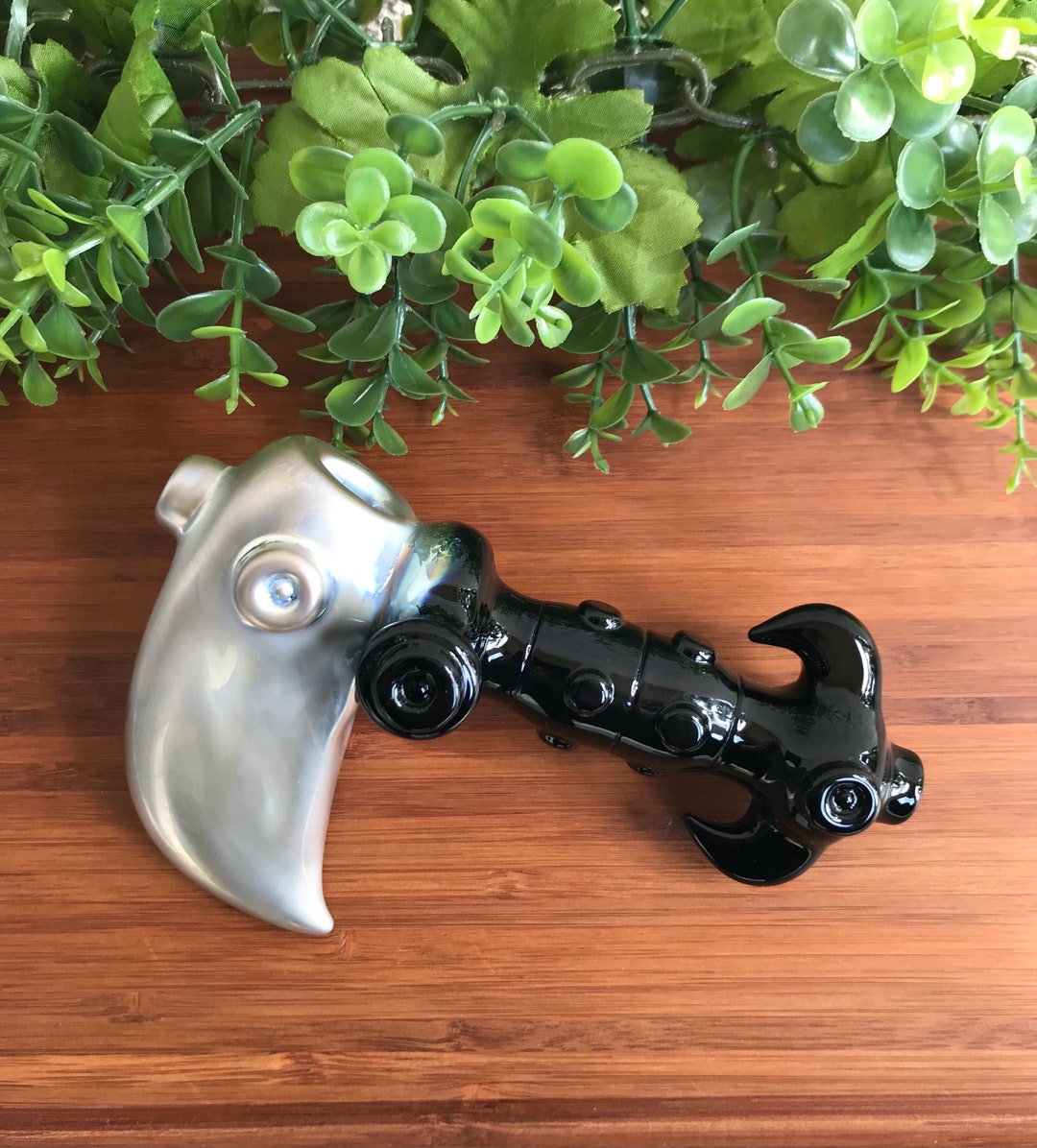 Chrome Sickle Glass Pipe American Made Glass Fumed Glass Hammer Spoon ...