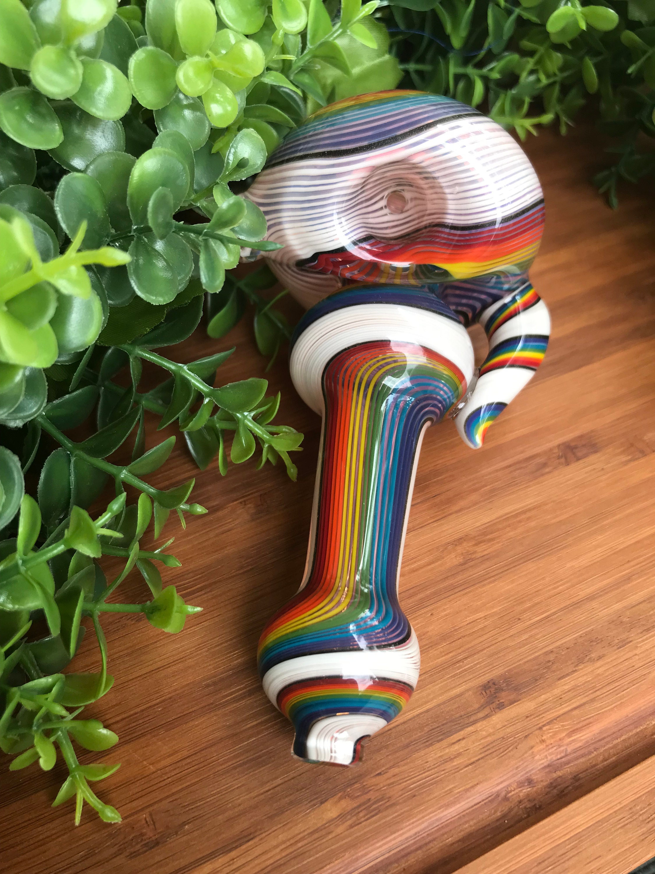 Rainbow Colorflow Glass Pipe Corn Cob Style Handmade American Glass ...