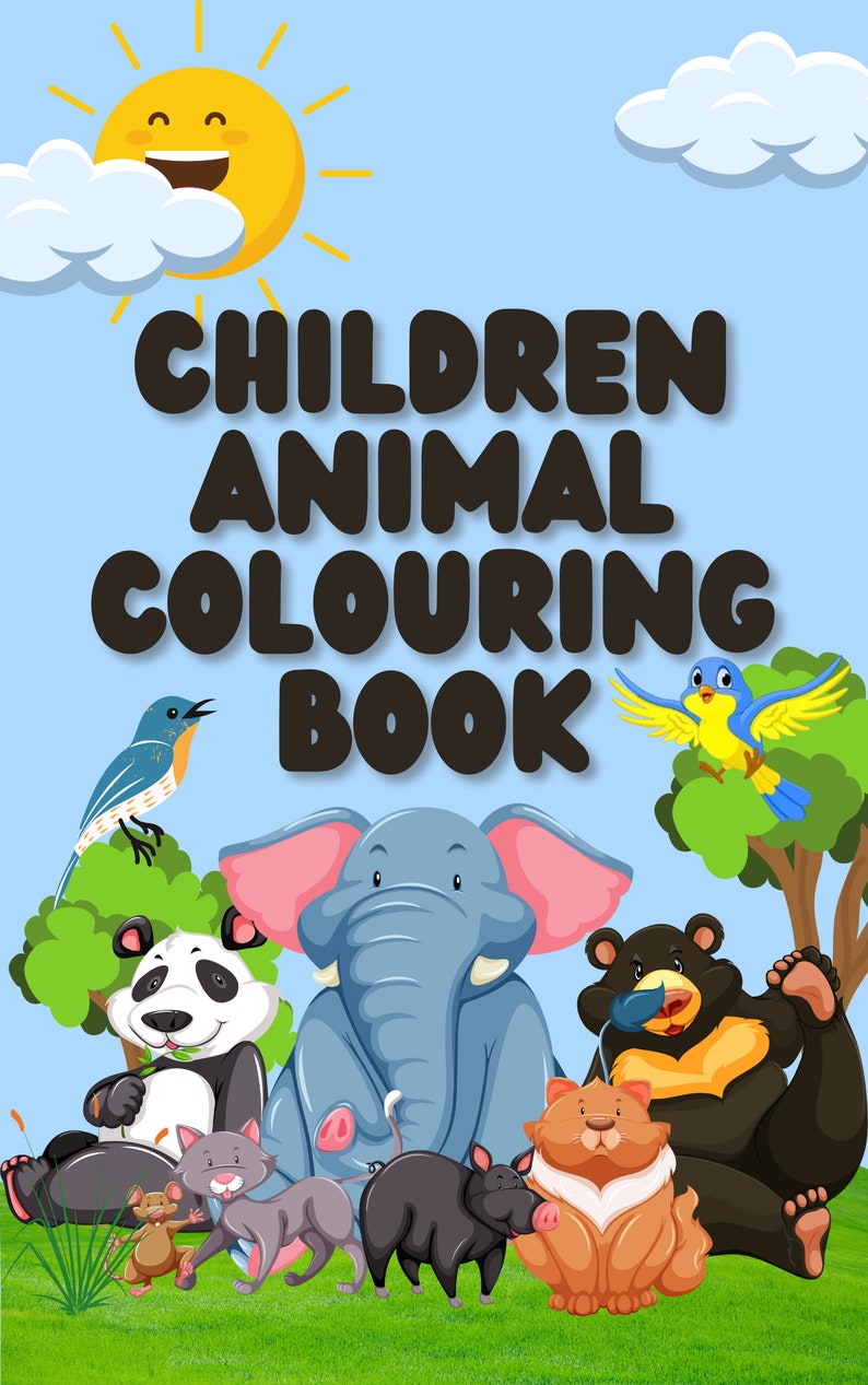 Children Animal Colouring Book - Etsy
