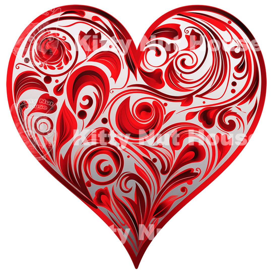 Happy Valentine's Day Heart, Illustration, PNG, Commercial Use, Digital ...