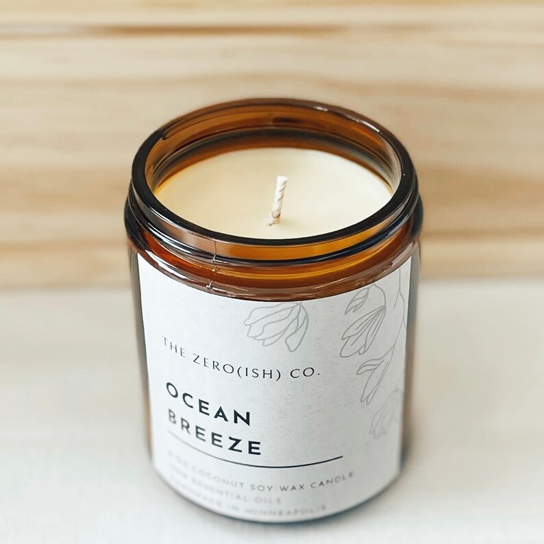 Coconut Soy Candle | Pure Essential Oil Scent | Sustainable, Non-toxic ...