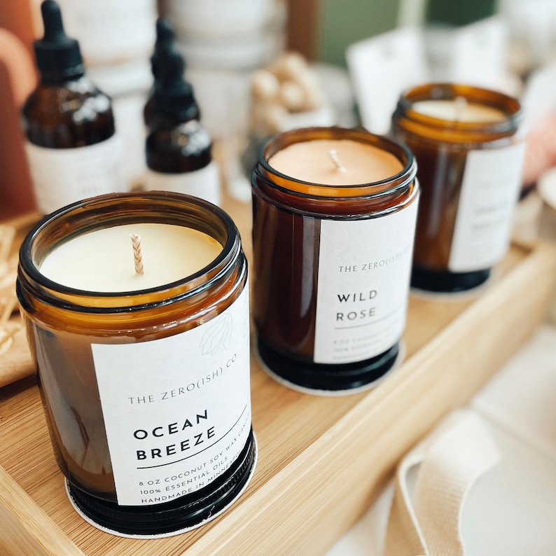 Coconut Soy Candle | Pure Essential Oil Scent | Sustainable, Non-toxic ...