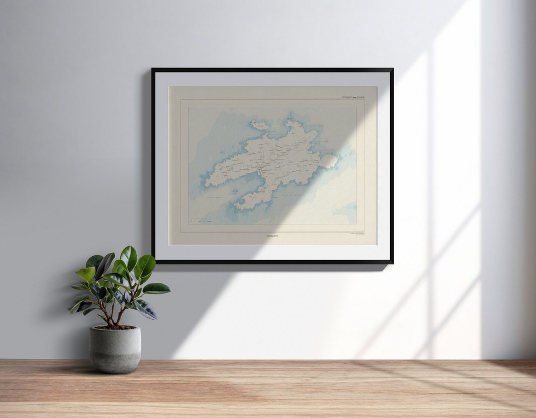 Map of Ouessant, Old Style brittany, Finistère - Etsy