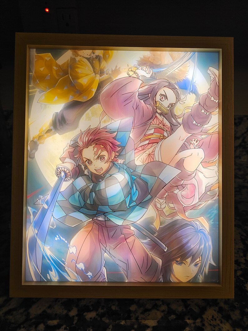 Anime Demon Slayer Nezuko Tanjiro LED Picture Frame New - Etsy Australia