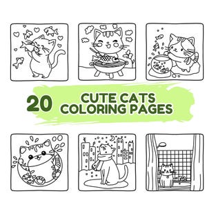 Cute Cat Coloring Pages - Stress Relief Fun for All Ages, for Cat ...