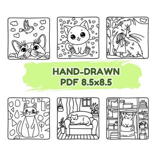 Cute Cat Coloring Pages - Stress Relief Fun for All Ages, for Cat ...